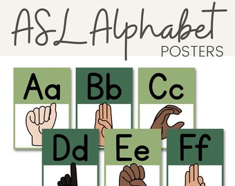 Desert Neutral ASL Alphabet Posters Boho Vibes Classroom Decor American ...