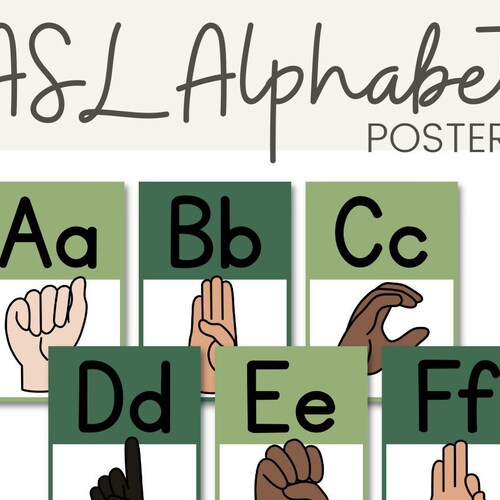 ASL american Sign Language Alphabet Posters BOHO RAINBOW - Etsy