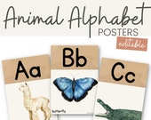 Rustic Modern Boho Alphabet Posters With Animal Images - Etsy Canada