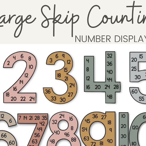 NEUTRAL Skip Counting Large Number Display Neutral Classroom - Etsy