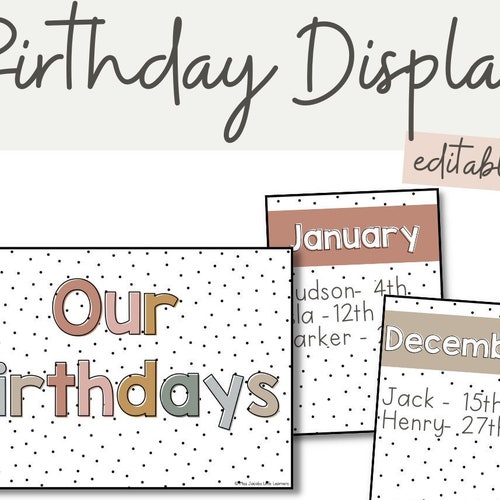 Soft Boho Classroom Birthday Display Classroom Decor - Etsy