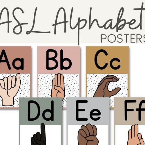 Desert Neutral ASL Alphabet Posters Boho Vibes Classroom - Etsy