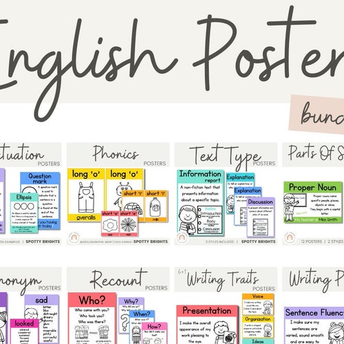 Math Posters Bundle RAINBOW BRIGHTS Rainbow Classroom - Etsy