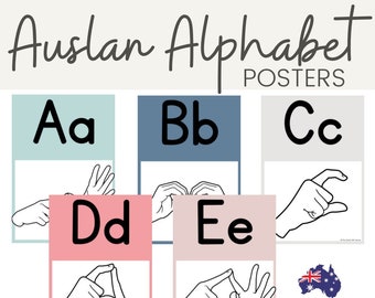 Modern Rainbow Auslan Alphabet Posters: Calm Colours Australian Sign ...