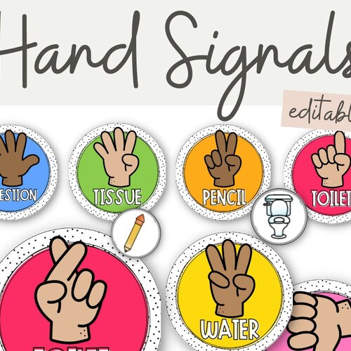 Hand Signals Posters SPOTTY BRIGHTS Classroom Decor - Etsy