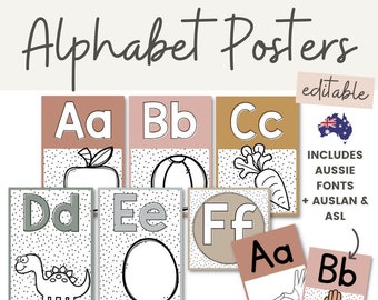 Classroom Alphabet Posters | Boho Dots | Classroom Decor - Etsy