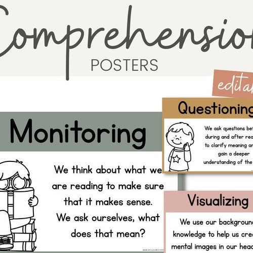NEUTRAL Comprehension Strategy Posters Boho Color Palette - Etsy