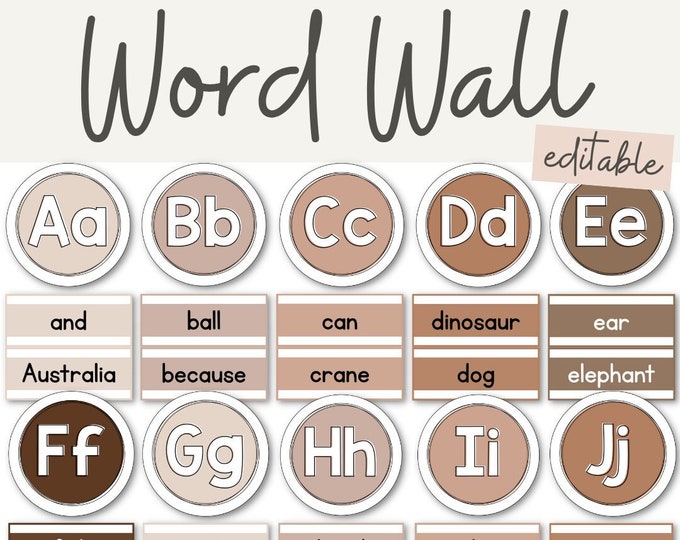 Printable Calm Colors Word Wall Labels, Word Wall Banners, Alphabet ...