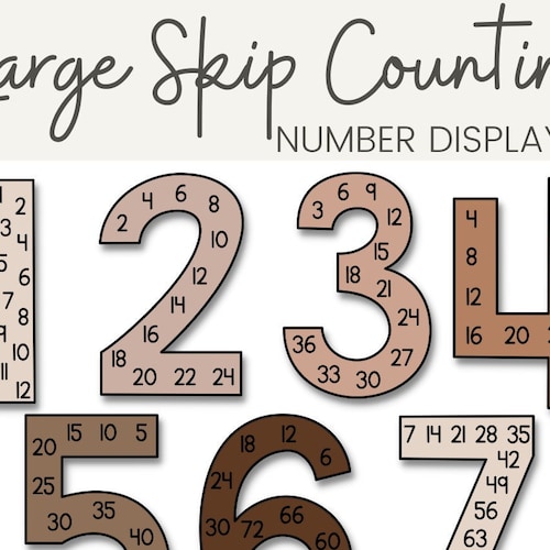 Skip Counting Large Number Display Black Basics Classroom - Etsy