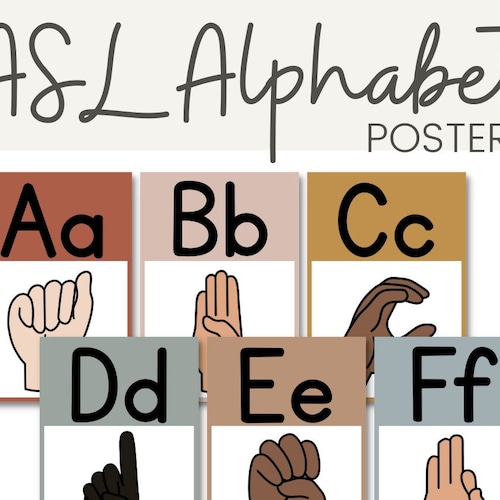 American Sign Language Alphabet Flashcards ASL Classroom - Etsy