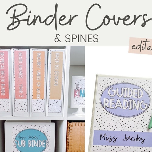 Binder Covers and Spines SPOTTY PASTELS Classroom Decor - Etsy