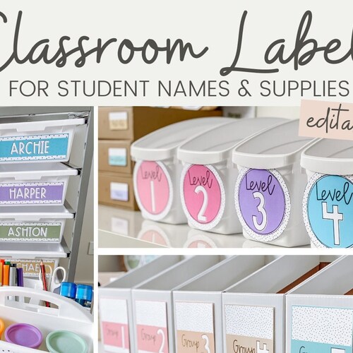 Editable Classroom Labels Bold Brights Classroom Labels - Etsy