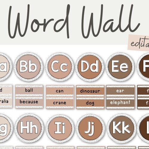 Alphabet Word Wall SPOTTY NEUTRALS Classroom Decor - Etsy
