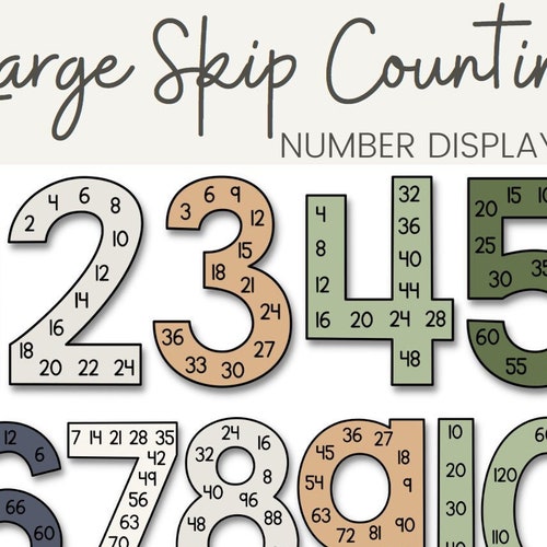 Skip Counting Multiples Large Number Display Rustic BOHO - Etsy
