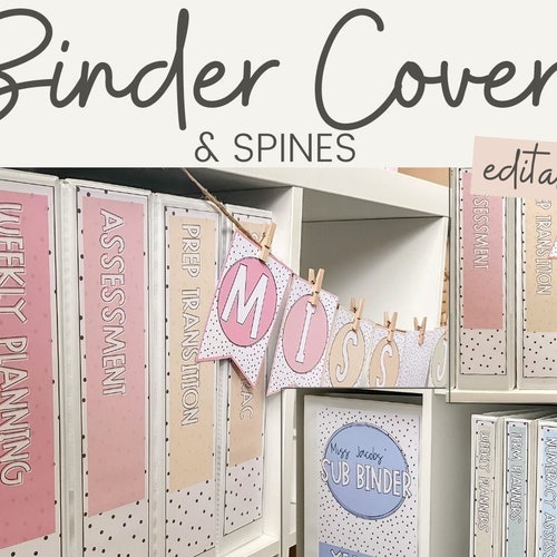 Binder Covers and Spines SPOTTY PASTELS Classroom Decor - Etsy