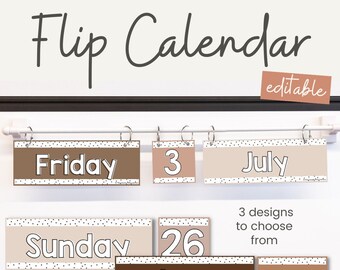 Flip Calendar Boho Rainbow Classroom Decor Classroom - Etsy