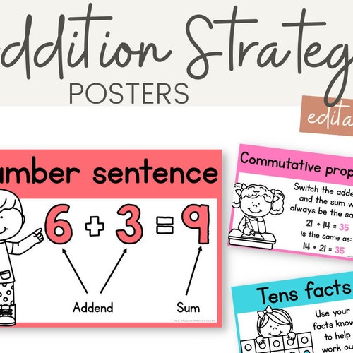 Subtraction Strategy Posters RAINBOW BRIGHTS Classroom Decor - Etsy