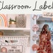 BOHO RAINBOW Classroom Labels Bundle Editable Neutral - Etsy
