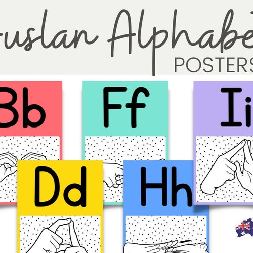 Auslan Alphabet Posters SPOTTY BRIGHTS Australian School - Etsy