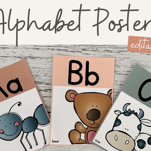 BOHO RAINBOW Alphabet Posters Neutral Rainbow Classroom - Etsy