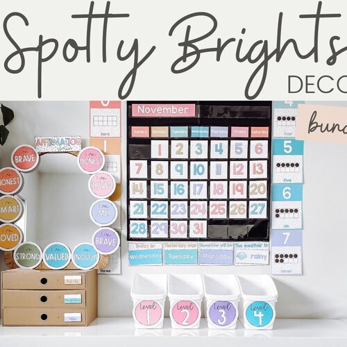 Rainbow Brights Classroom Decor Bundle - Etsy