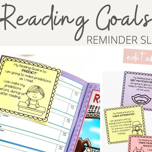 Reading Goals Reminder Slips Editable - Etsy