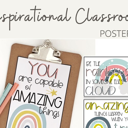 MODERN RAINBOW Inspirational Classroom Posters Calm Colors - Etsy