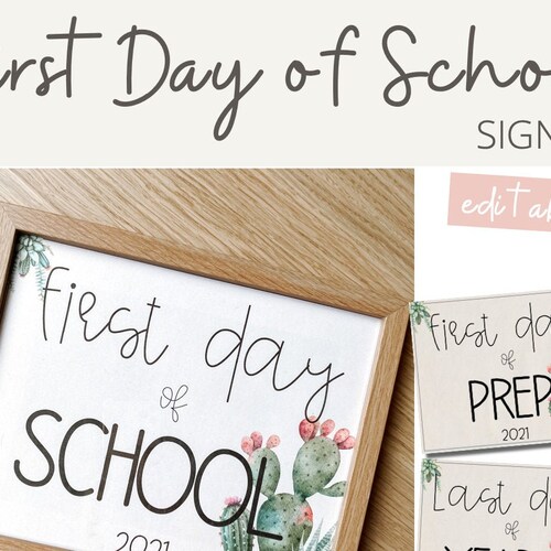 CACTUS First Day of School Signs Cactus Classroom Decor - Etsy