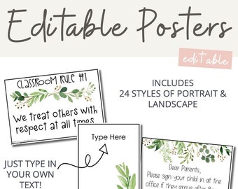 BOTANICAL Classroom Labels Editable Modern Farmhouse Classroom Decor - Etsy