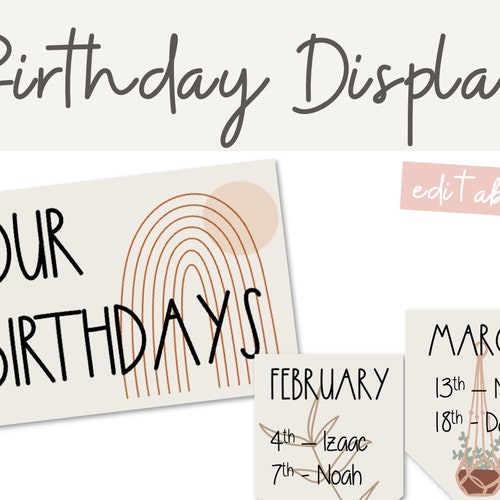 BOHO RAINBOW Classroom Decor Bundle Editable Neutral - Etsy