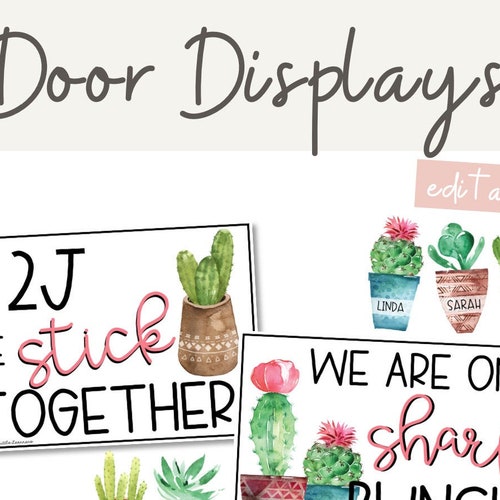 CACTUS Door Display Cactus Classroom Decor - Etsy
