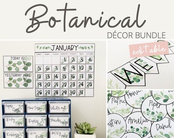 BOTANICAL Alphabet Posters Modern Farmhouse Classroom Decor | Etsy