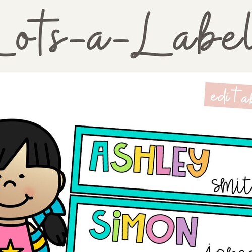 RAINBOW Editable Tray Labels Classroom Labels & Name Tags | Etsy