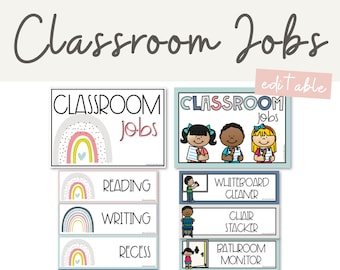 MODERN RAINBOW Classroom Labels Editable Calm Colors Classroom Decor - Etsy