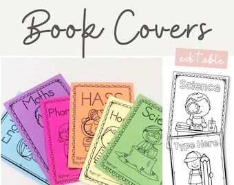 Editable Book Covers - Student Subject Classroom - Etsy