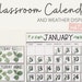 BOTANICAL Classroom Calendar and Weather Display Modern | Etsy
