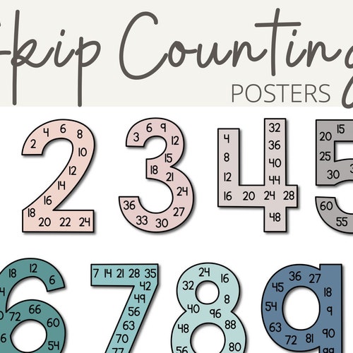 RAINBOW BRIGHTS Skip Counting Large Number Display Rainbow - Etsy