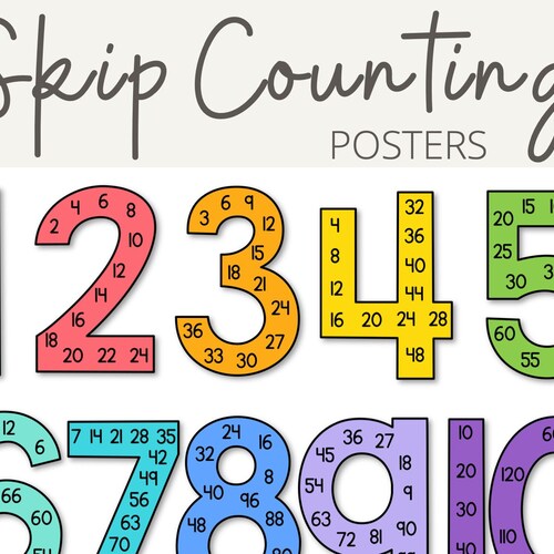 RAINBOW BRIGHTS Skip Counting Large Number Display Rainbow - Etsy