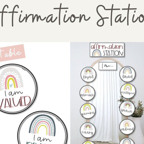 MODERN RAINBOW Growth Mindset Display Calm Colors Classroom - Etsy