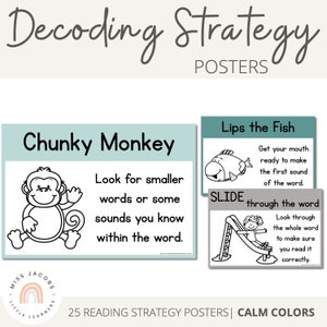 CALM COLORS Decoding Strategy Posters | Modern Rainbow Classroom Decor ...