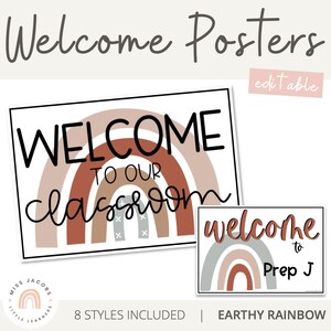 Meet the Teacher Editable Canva Template, Boho Rainbow Classroom Decor ...