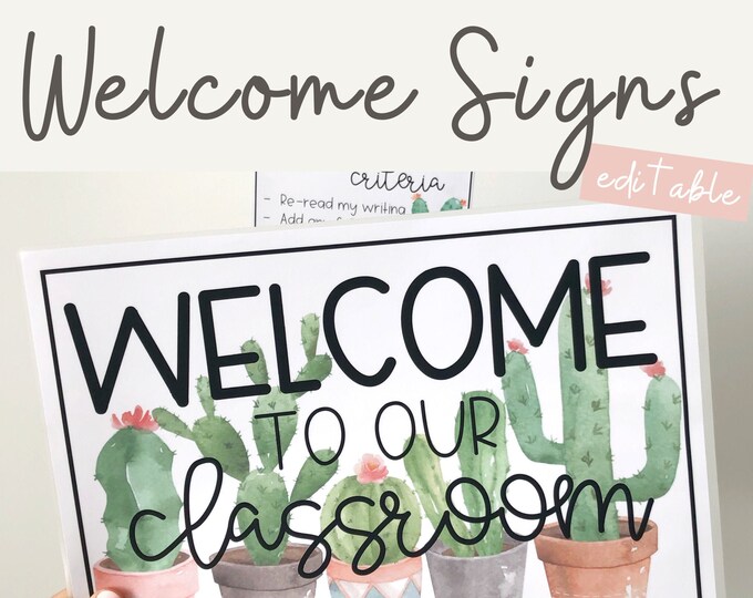 CACTUS Welcome Signs | Cactus Classroom Decor - Etsy