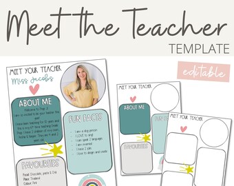 MODERN RAINBOW Meet the Teacher | Editable | Calm Colors Classroom ...