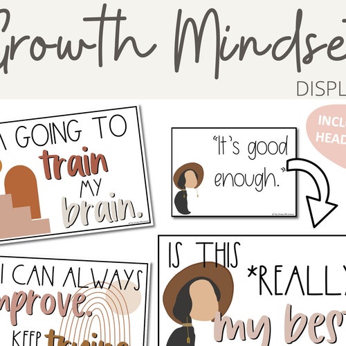 DESERT NEUTRAL Growth Mindset Display Boho Vibes Classroom - Etsy