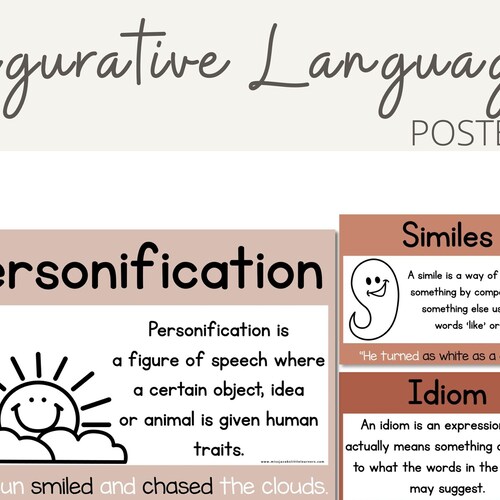 Figurative Language Posters BOHO VIBES Desert Neutral | Etsy