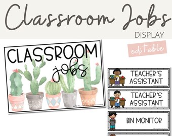 CACTUS Classroom Labels Editable Cactus Classroom Decor | Etsy