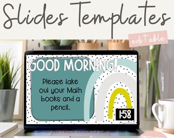 MODERN RAINBOW Slides Templates Editable Calm Colors - Etsy