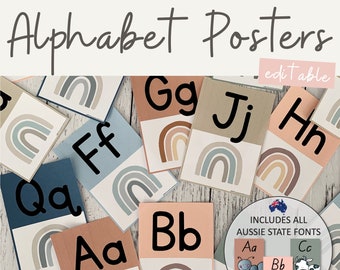 BOHO RAINBOW Classroom Decor Bundle Editable Neutral | Etsy