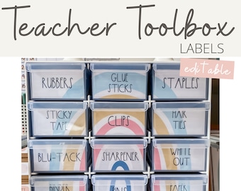 MODERN RAINBOW Classroom Labels Editable Calm Colors Classroom Decor - Etsy