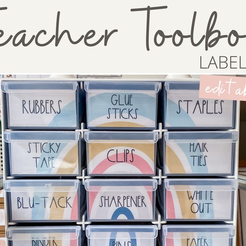 MODERN RAINBOW Classroom Labels Editable Calm Colors - Etsy